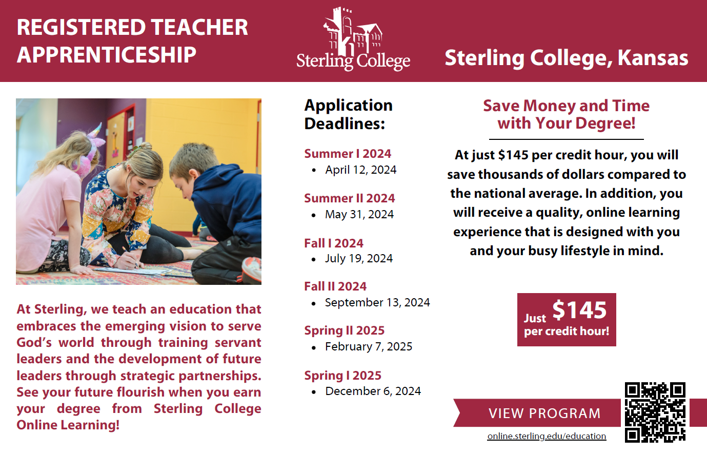 Registered Teacher Apprenticeship – Sterling College Online